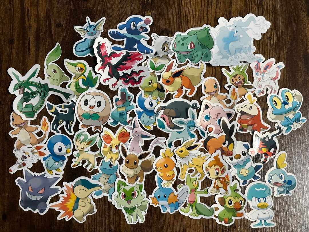 Any Pokemon Vinyl Sticker Generation 1 Through 9: Choose Your - Etsy