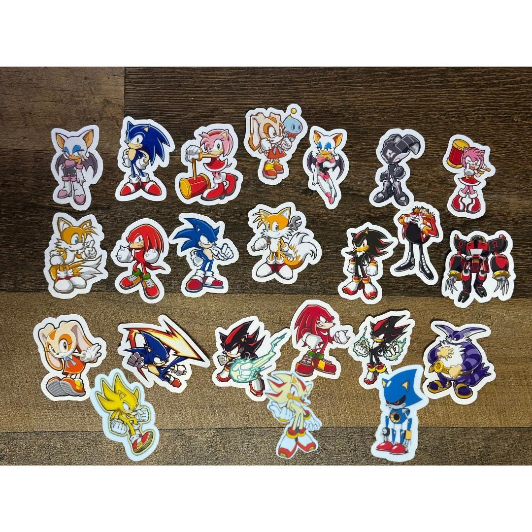 Sonic Shadow Knuckles and More! Vinyl Stickers (choose Your Character ...