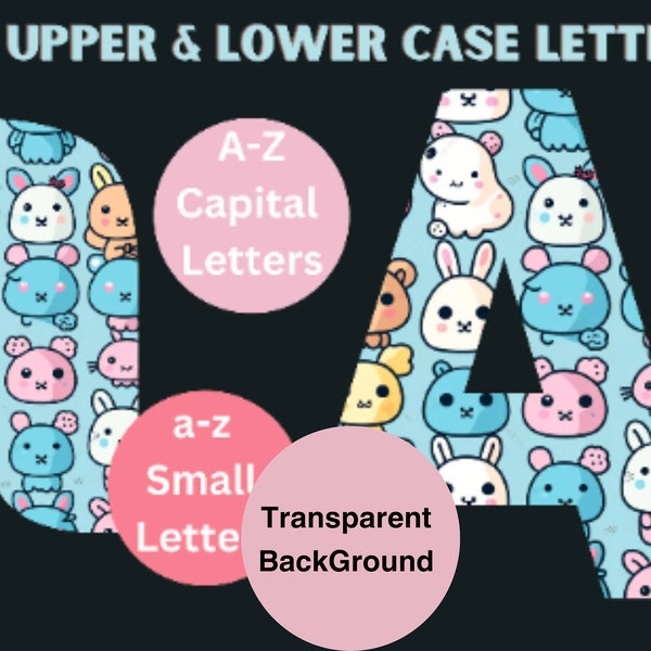 Kawaii Alphabet Clipart - Etsy