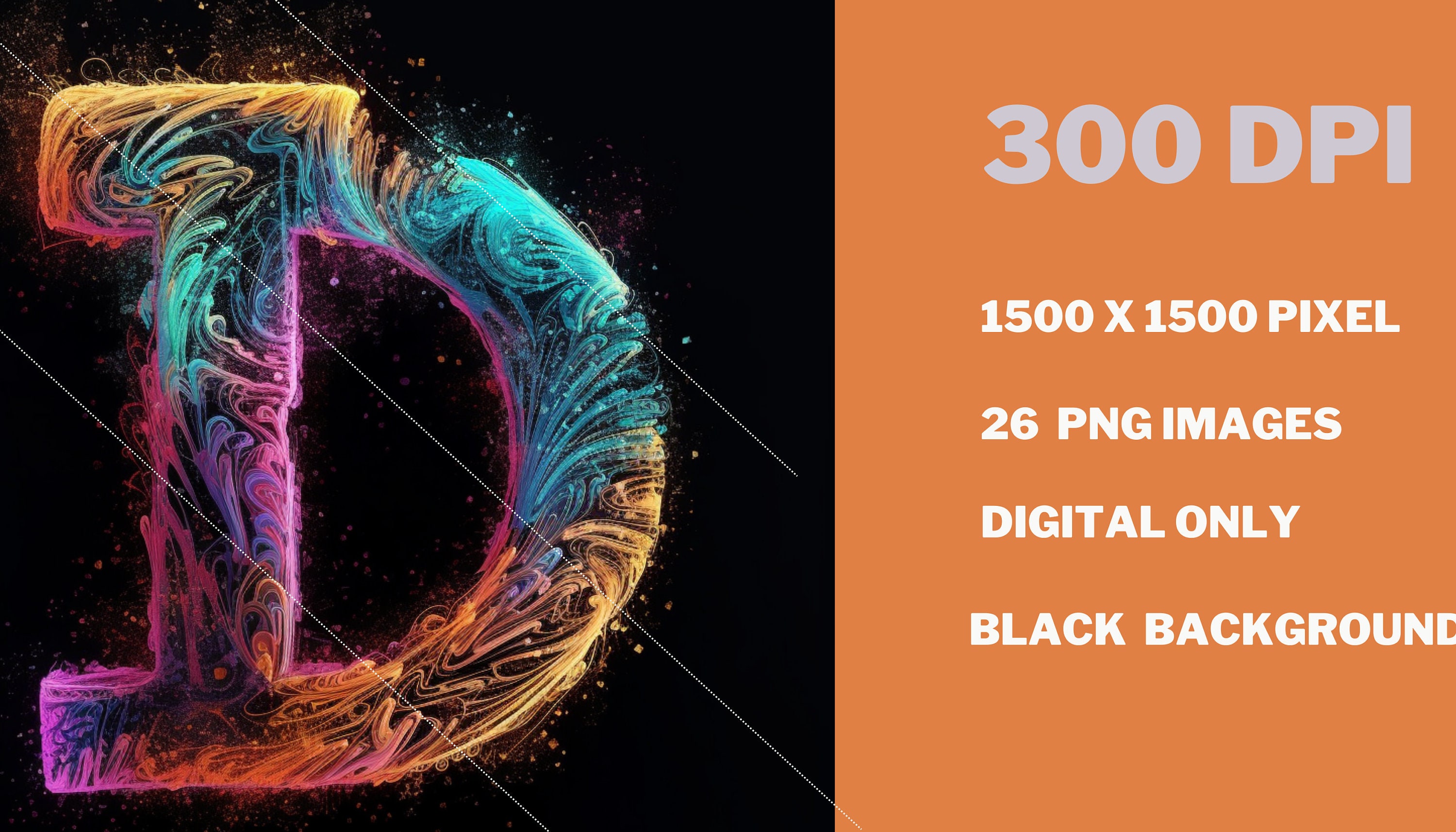 Alphabet Neuron Png, 26 Floral Letters Clipart, Digital Print, Digital ...