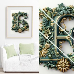 Gold Metallic Printable Alphabet Letter E Commercial Use Fonts Monogram ...