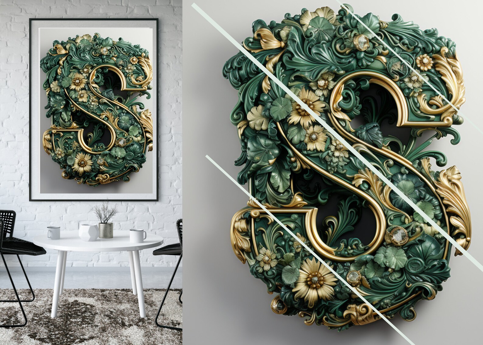 Gold Metallic Printable Alphabet Letter S Commercial Use Fonts Monogram ...