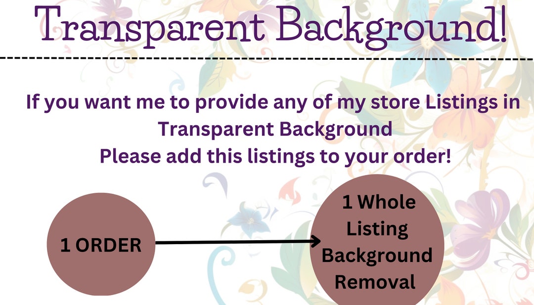 TRANSPARENT BACKGROUND Add on Listing for My Store Listings Only - Etsy