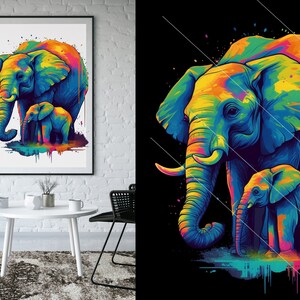 Rainbow Elephant Clipart 8 High Quality PNG Scrapbooking, Digital Paper ...