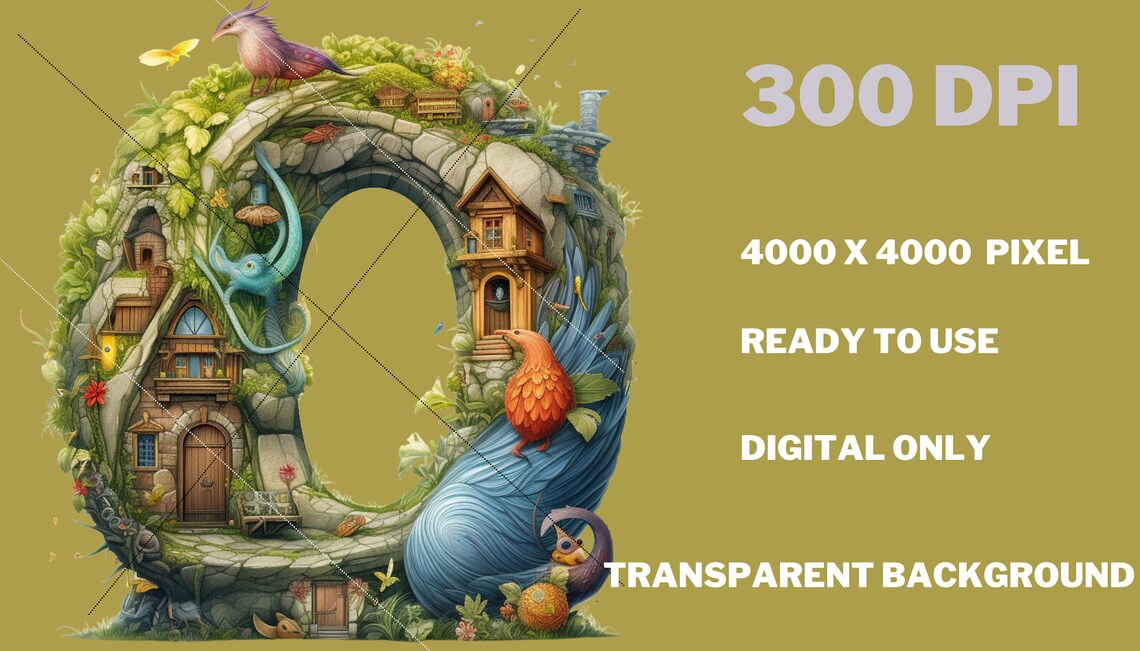 Woodland Adventure Fantasy Alphabet PNG Handmade Woodland Letters ...