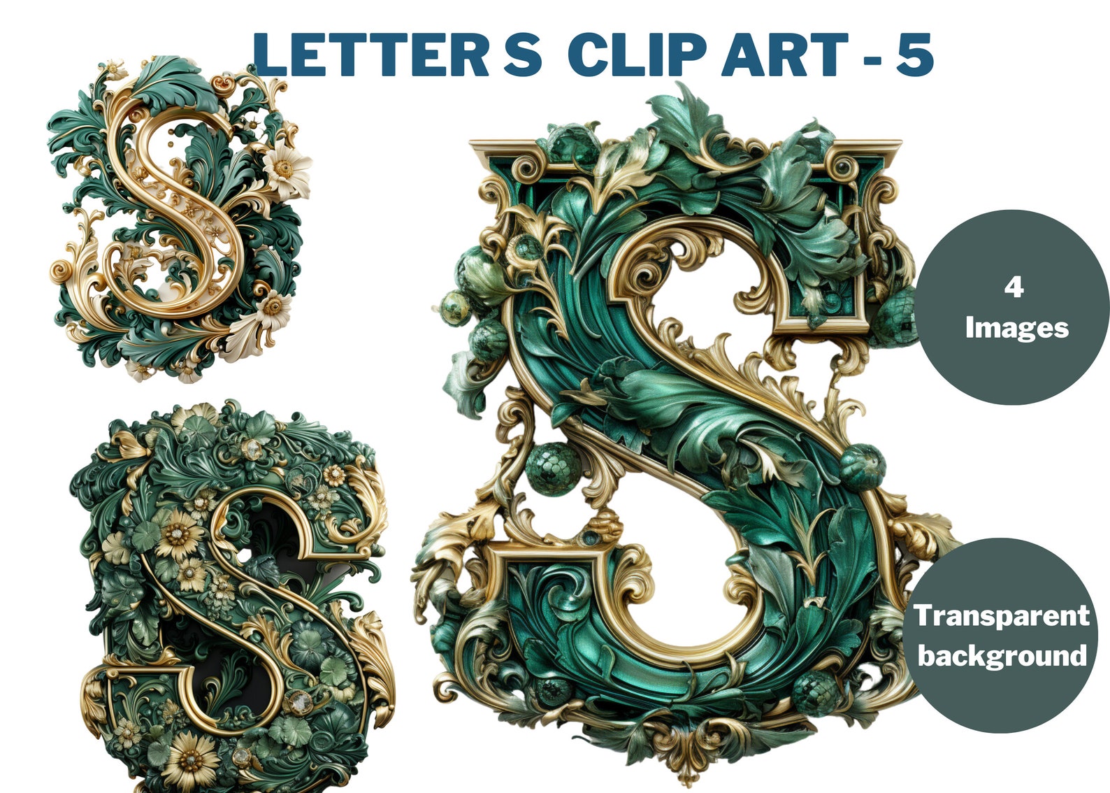 Gold Metallic Printable Alphabet Letter S Commercial Use Fonts Monogram ...