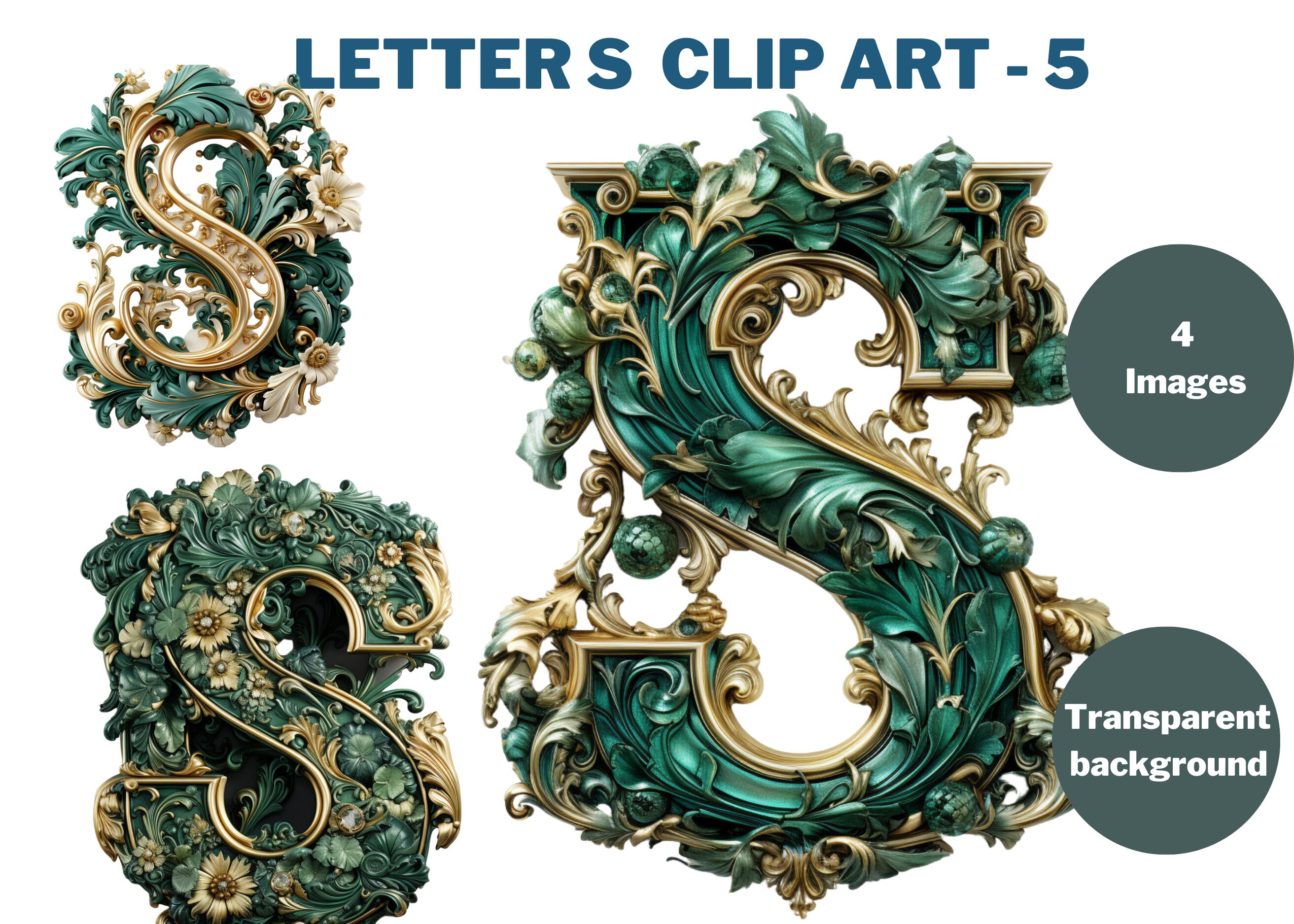 Gold Metallic Printable Alphabet Letter S Commercial Use Fonts Monogram ...