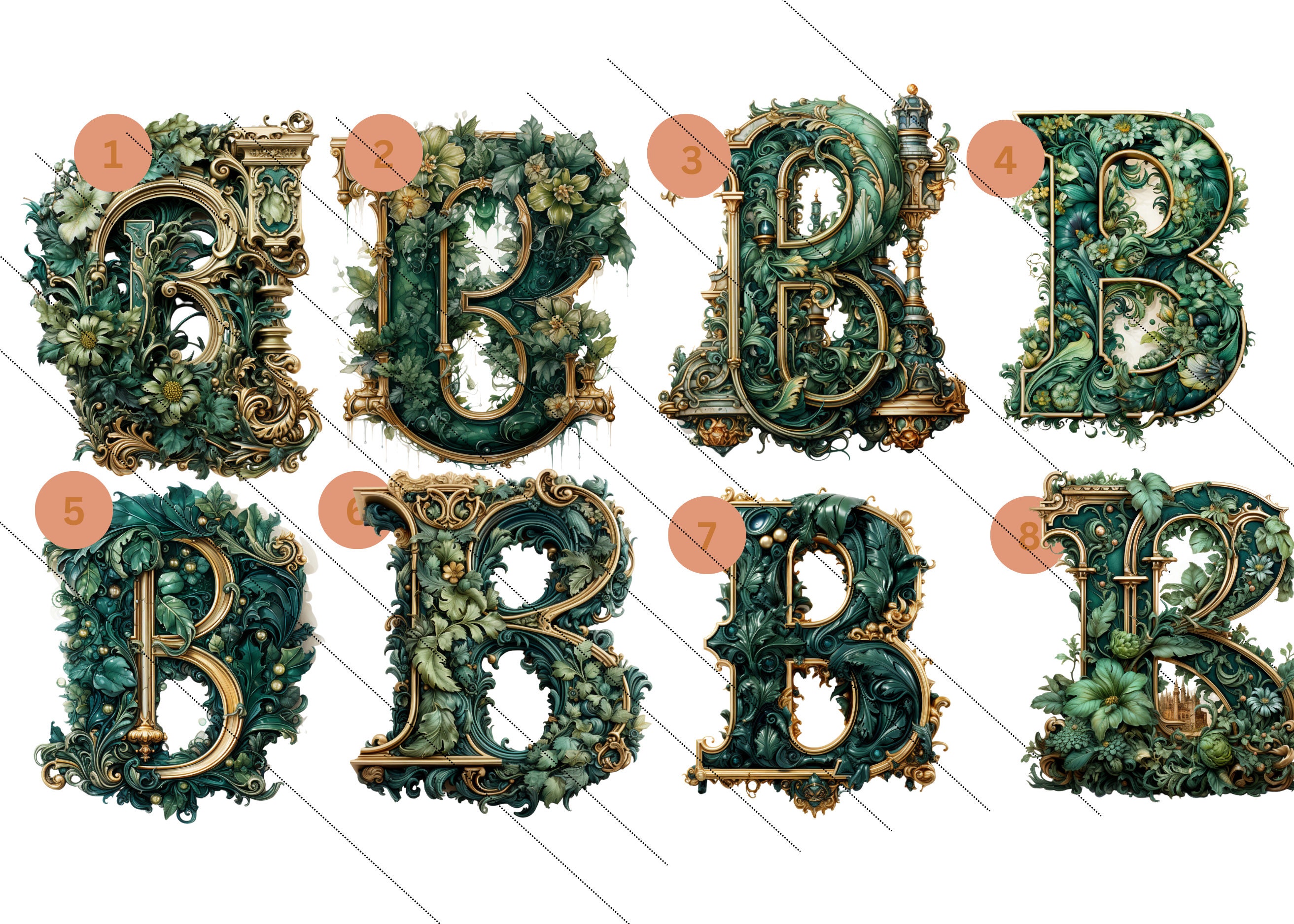 Gold Metallic Printable Alphabet Letter B Commercial Use Fonts Monogram ...