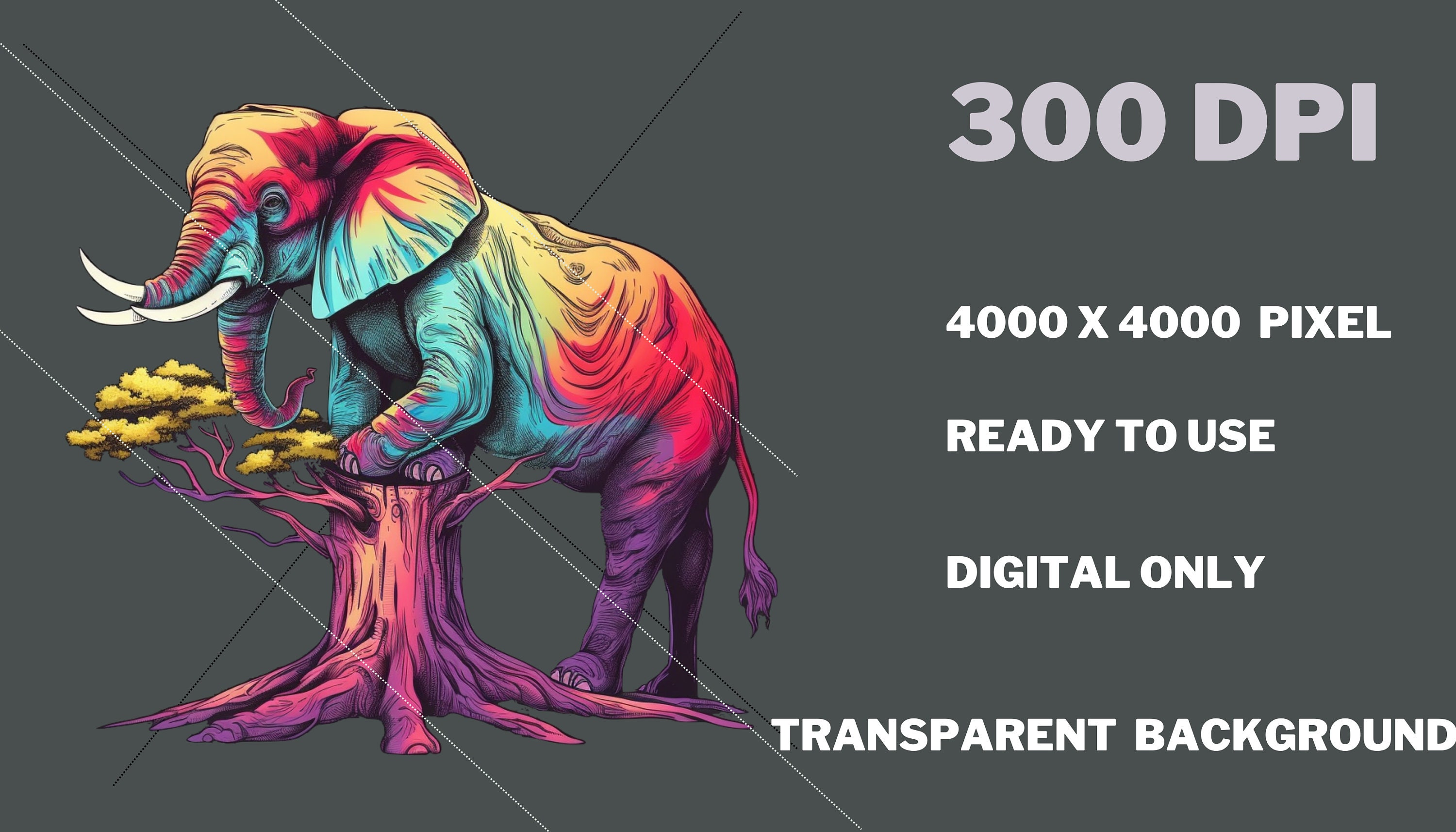 Rainbow Elephant Clipart 8 High Quality PNG Scrapbooking, Digital Paper ...