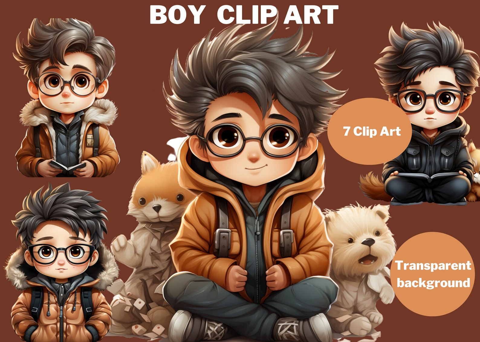 Chinese Chibi Clipart, Cute Classic Little Boy, Vintage Boy, Cute ...