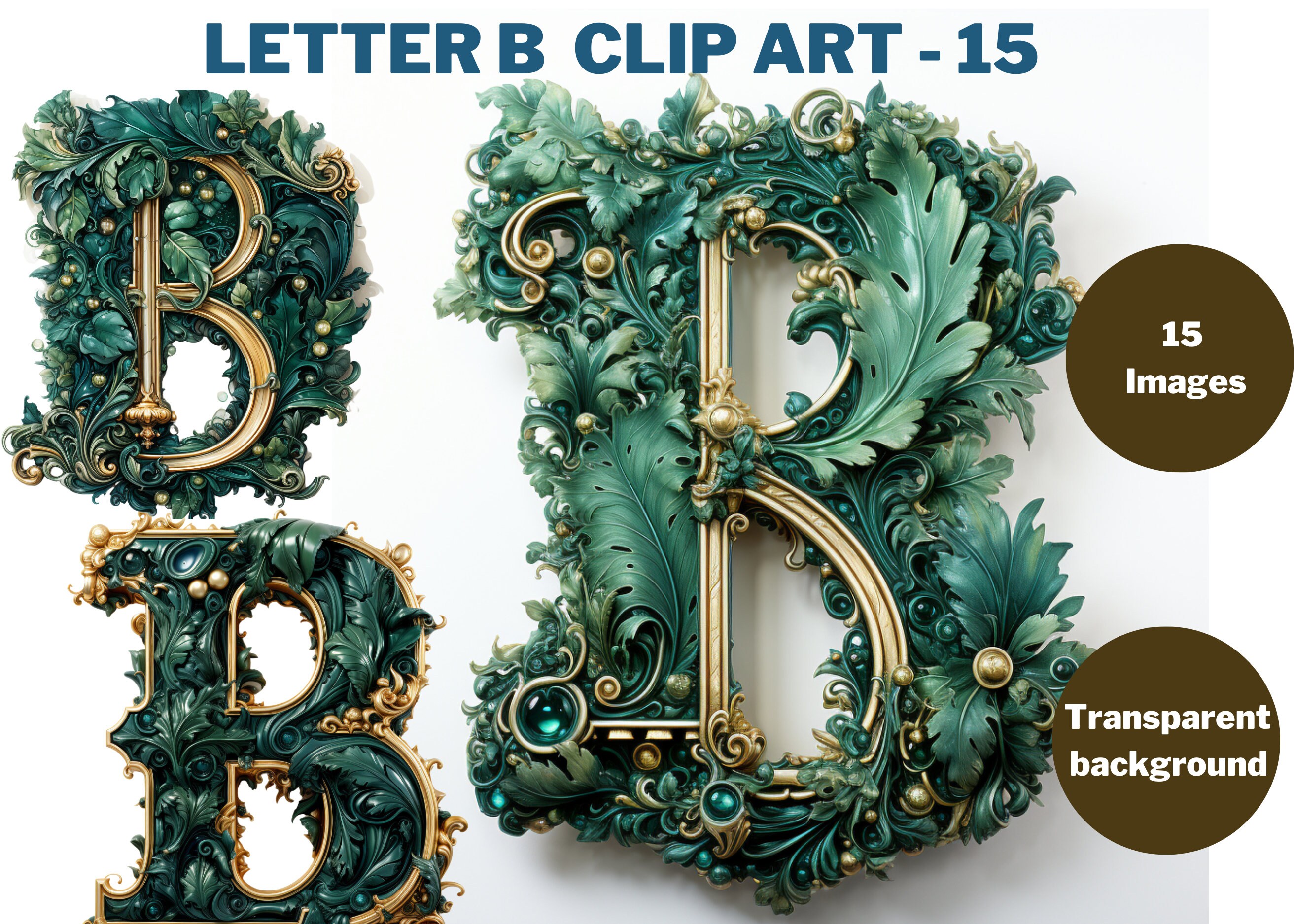 Gold Metallic Printable Alphabet Letter B Commercial Use Fonts Monogram ...