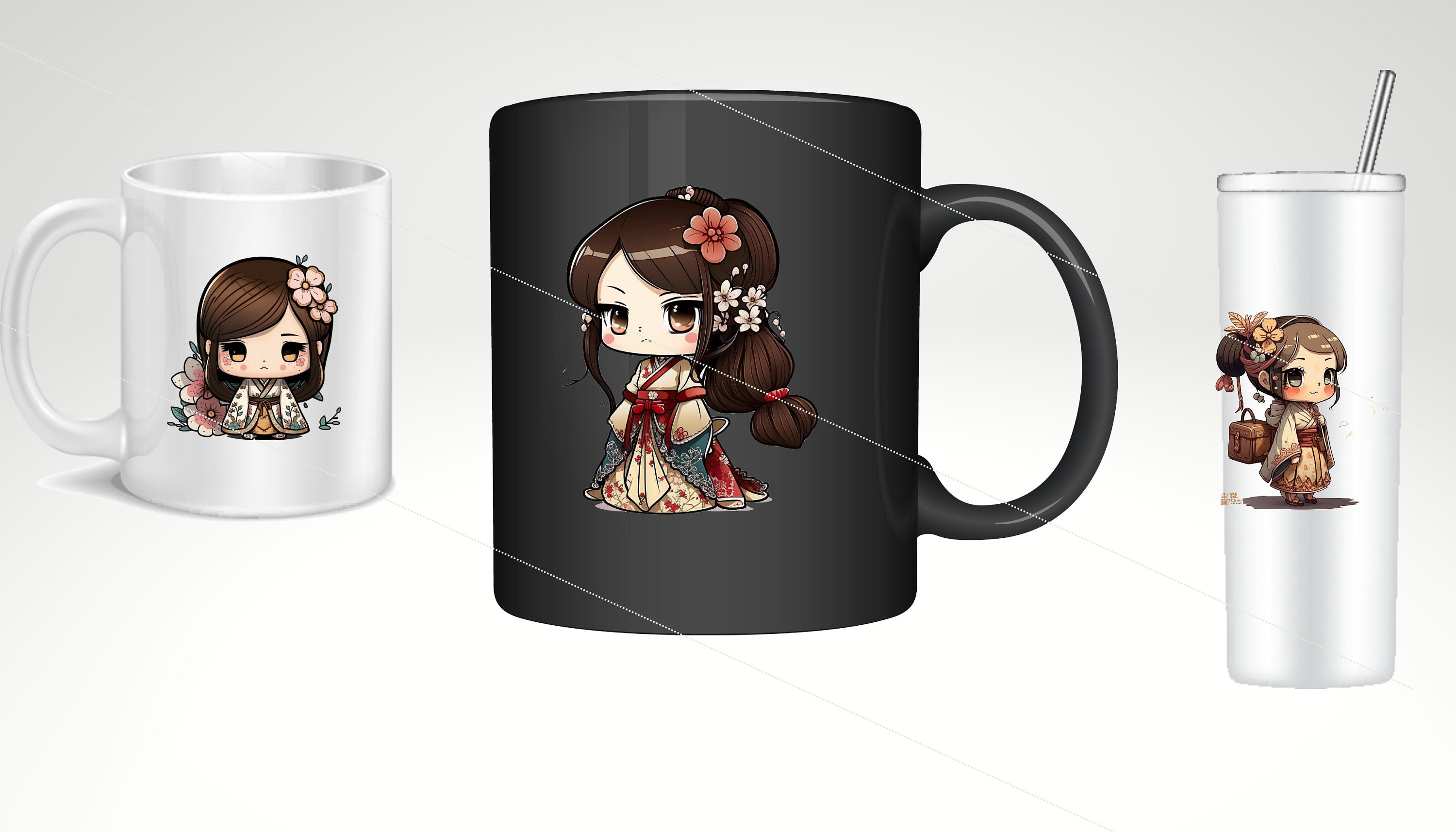 Chinese Girl Chibi Clipart Cute Classic Chibi Girl Vintage - Etsy