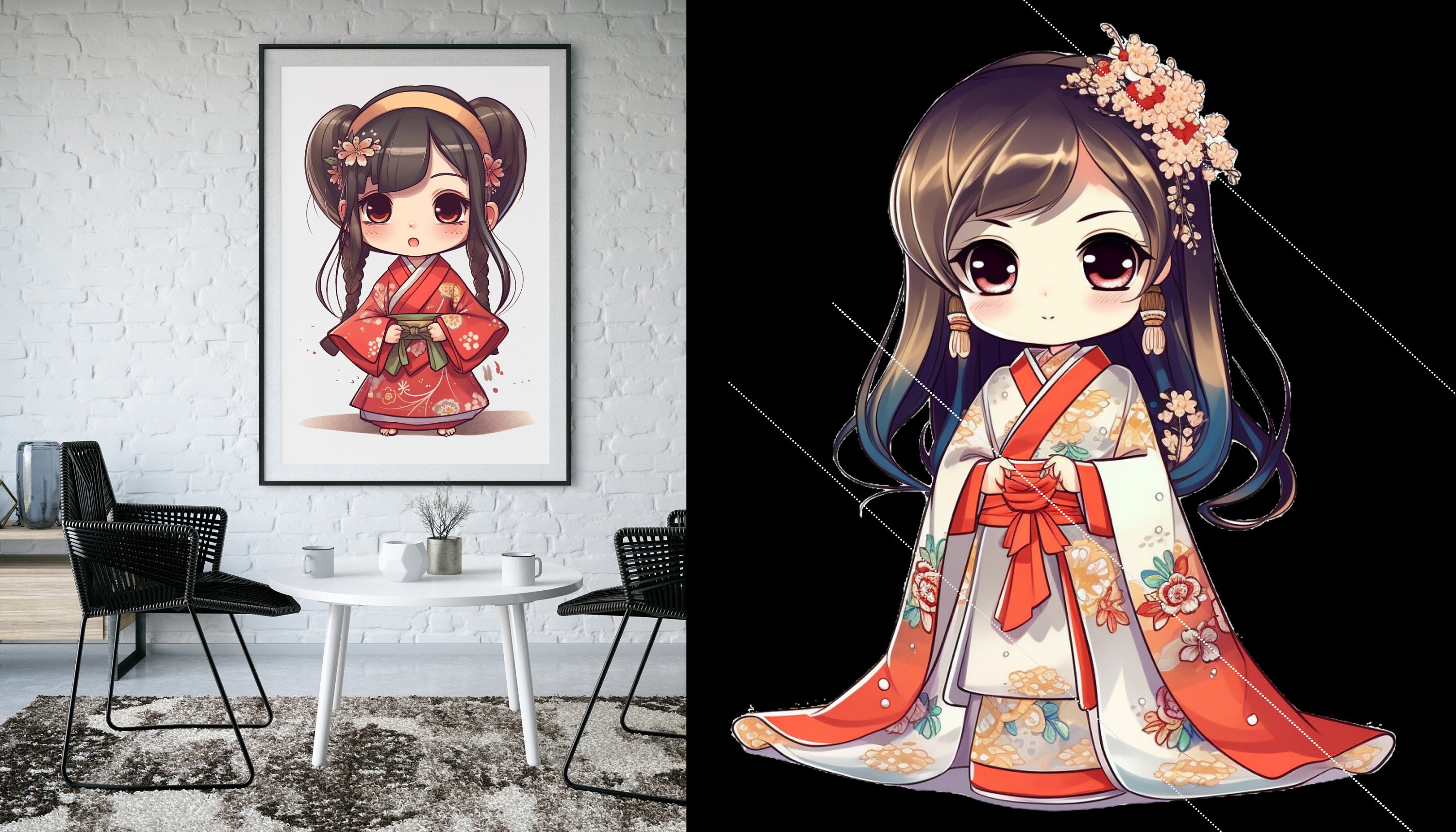 Chinese Chibi Clipart Cute Classic Little Girl Vintage Girl - Etsy