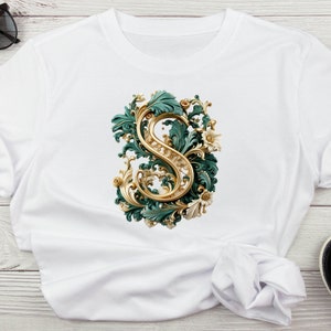 Gold Metallic Printable Alphabet Letter S Commercial Use Fonts Monogram ...