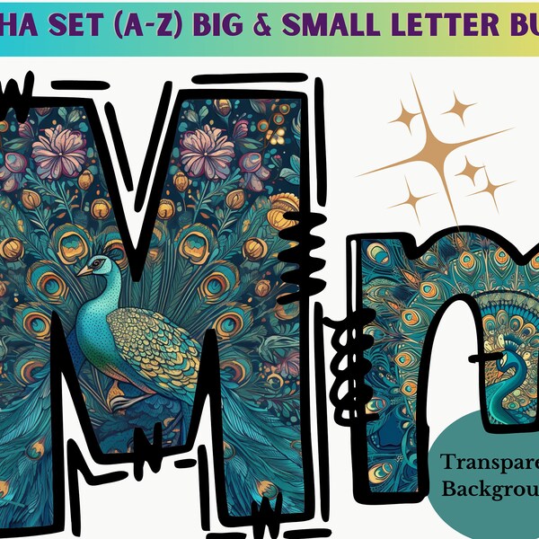 Peacock Letters Png - Etsy