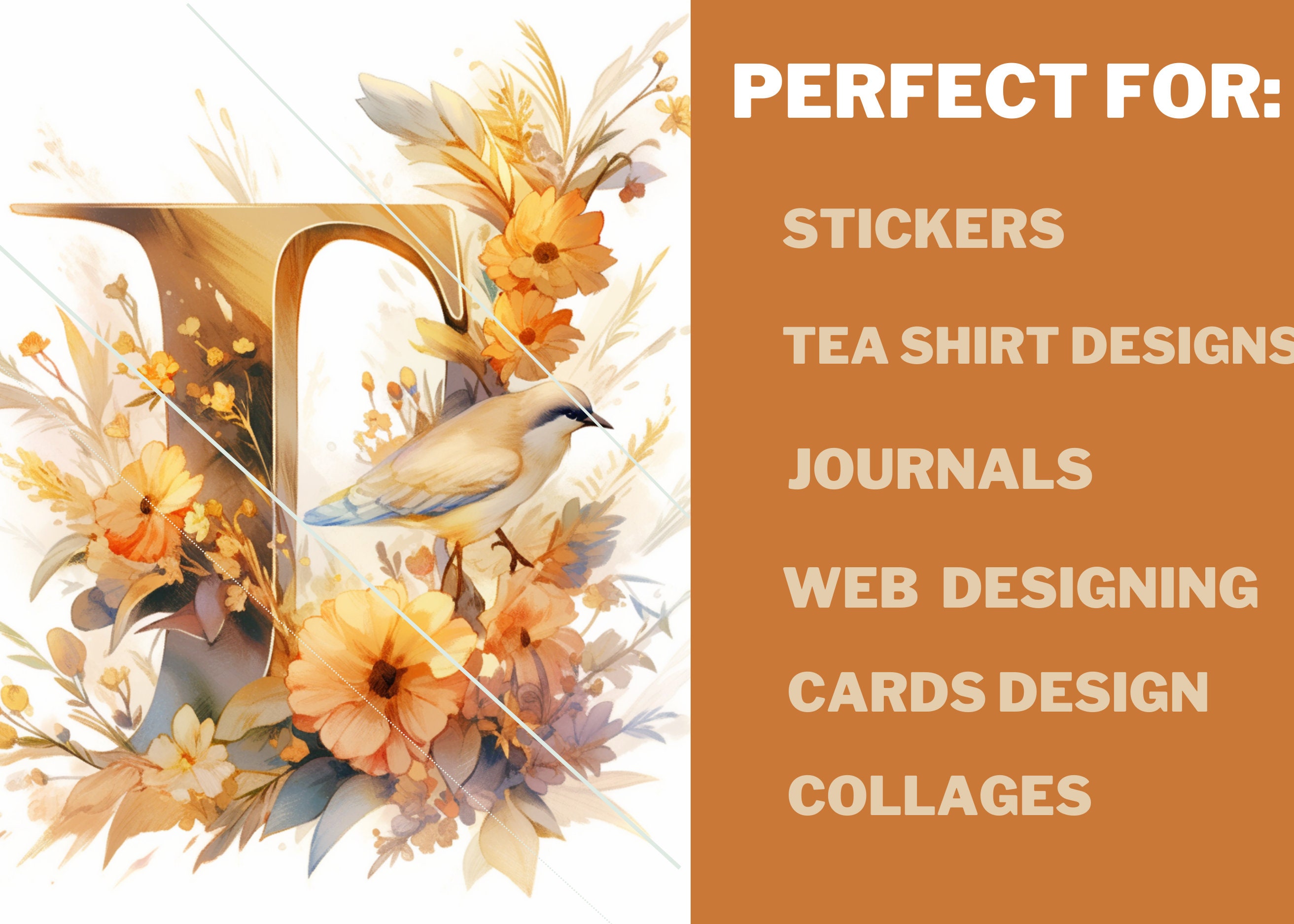 Alphabet Watercolor Png 26 Floral Letters Clipart Digital - Etsy