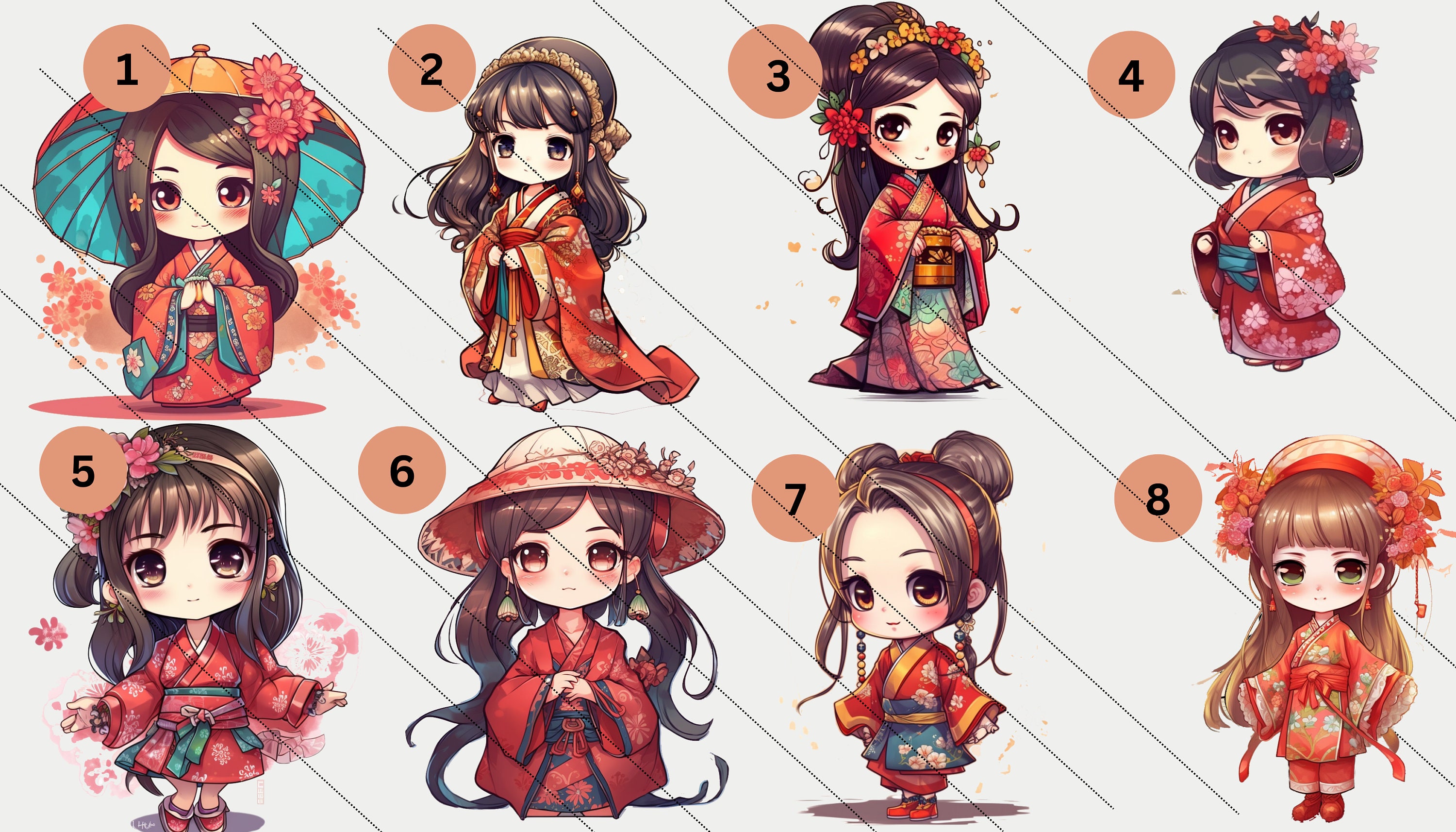 Chinese Chibi Clipart, Cute Classic Little Girl, Vintage Girl, Cute ...