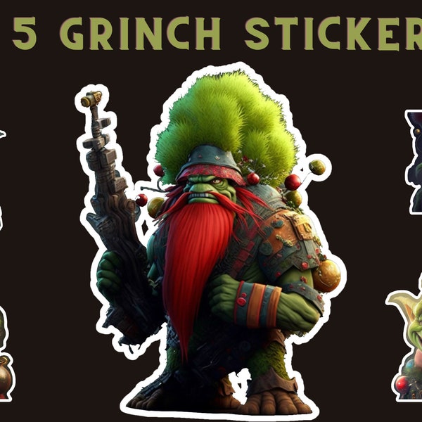 Grinch Sticker Pack - Etsy