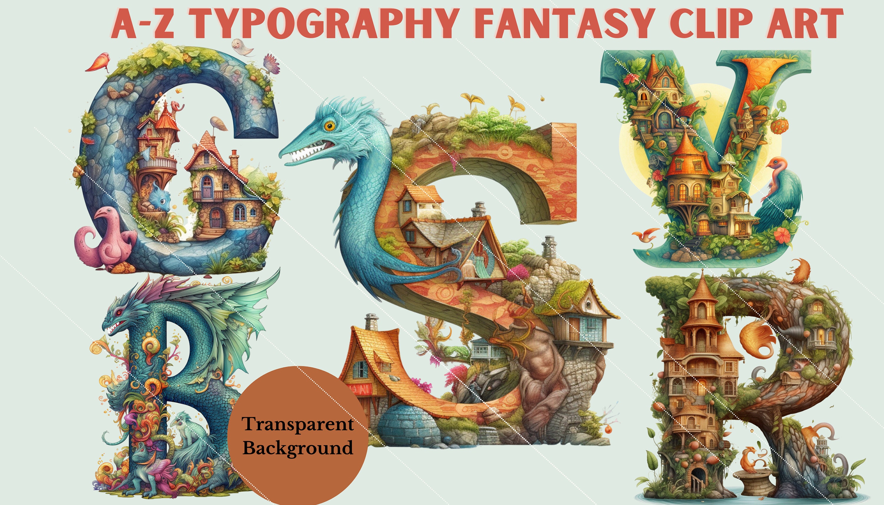 Woodland Adventure Fantasy Alphabet PNG Handmade Woodland Letters ...