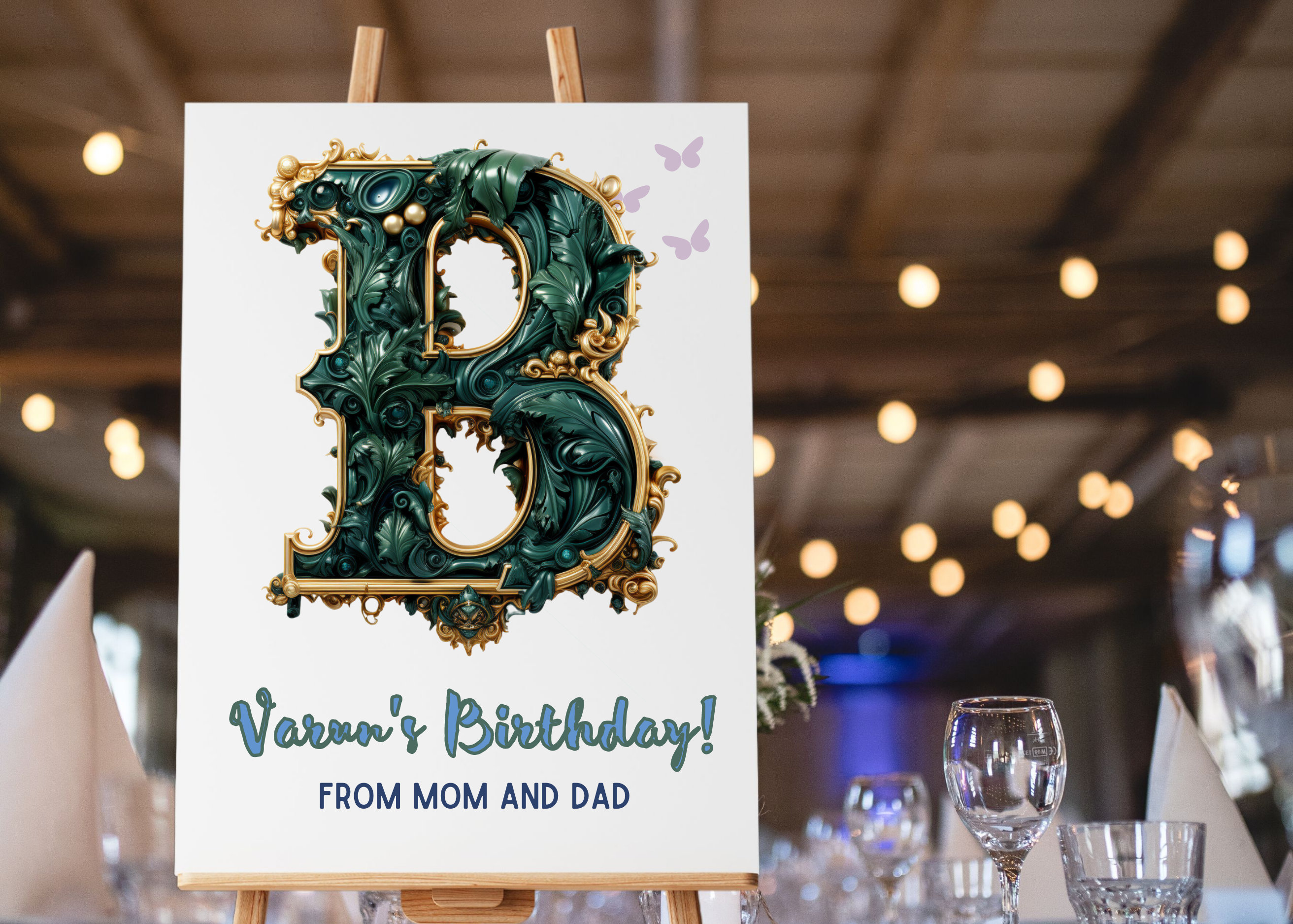 Gold Metallic Printable Alphabet Letter B Commercial Use Fonts Monogram ...