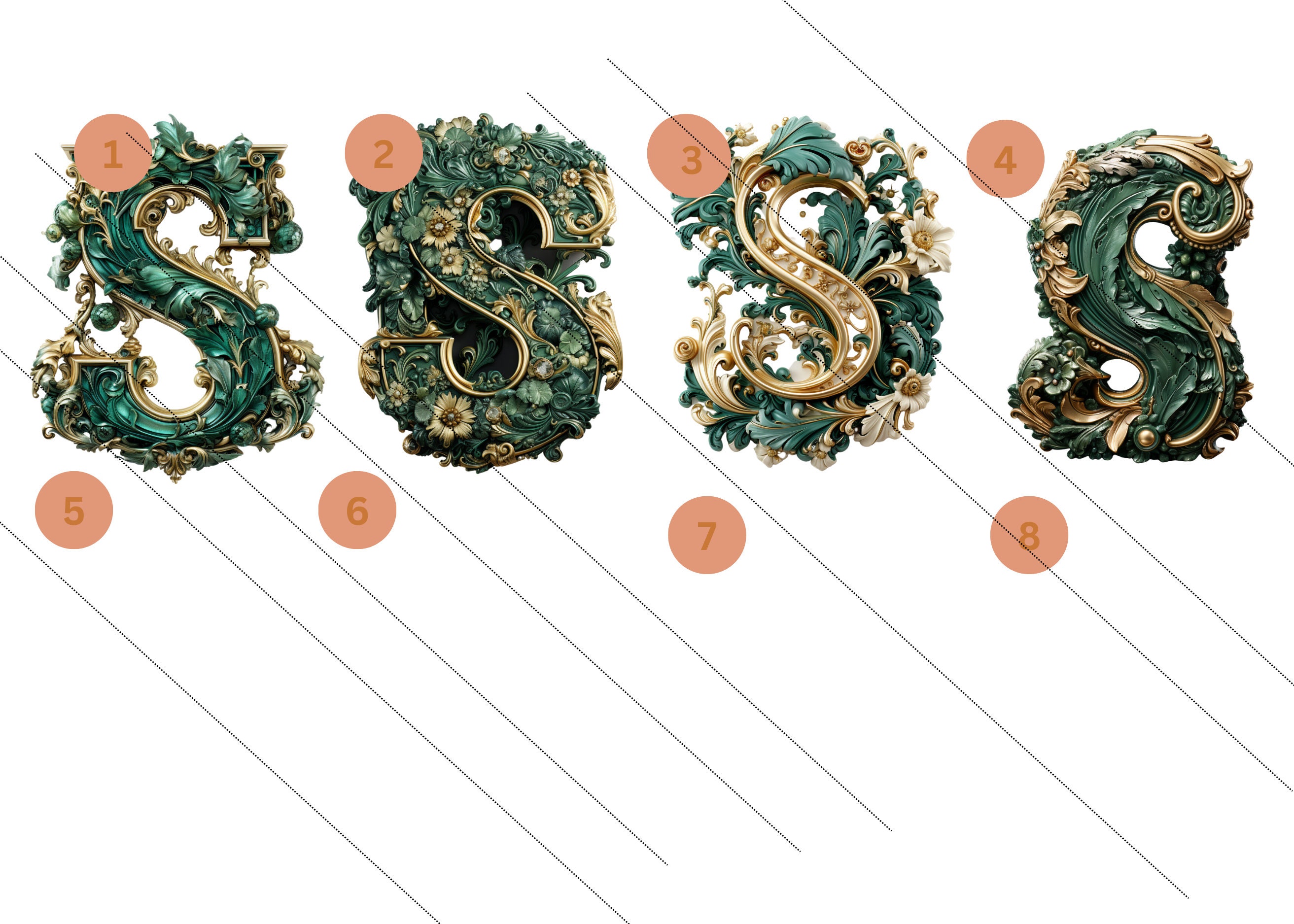 Gold Metallic Printable Alphabet Letter S Commercial Use Fonts - Etsy