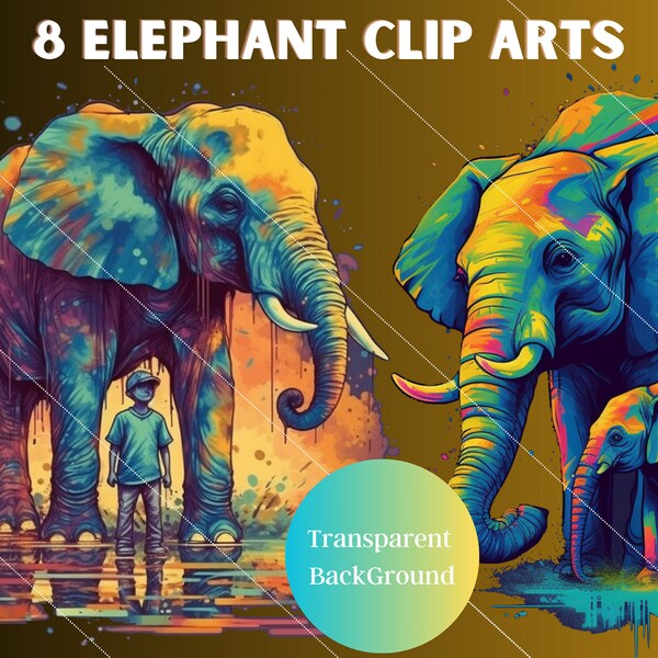 Rainbow Elephant - Etsy