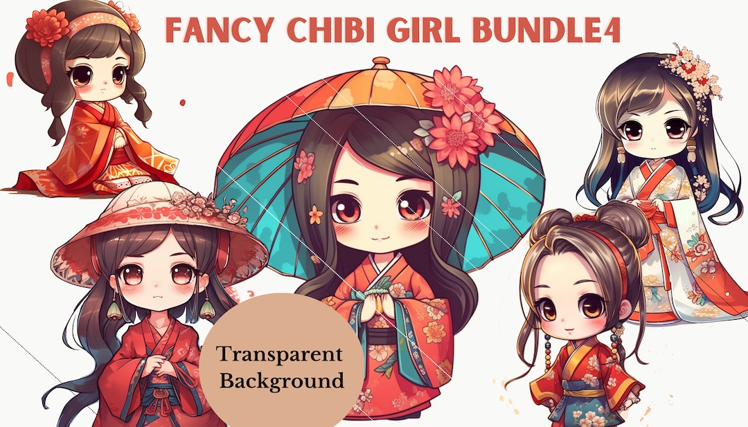 Chinese Chibi Clipart, Cute Classic Little Girl, Vintage Girl, Cute ...