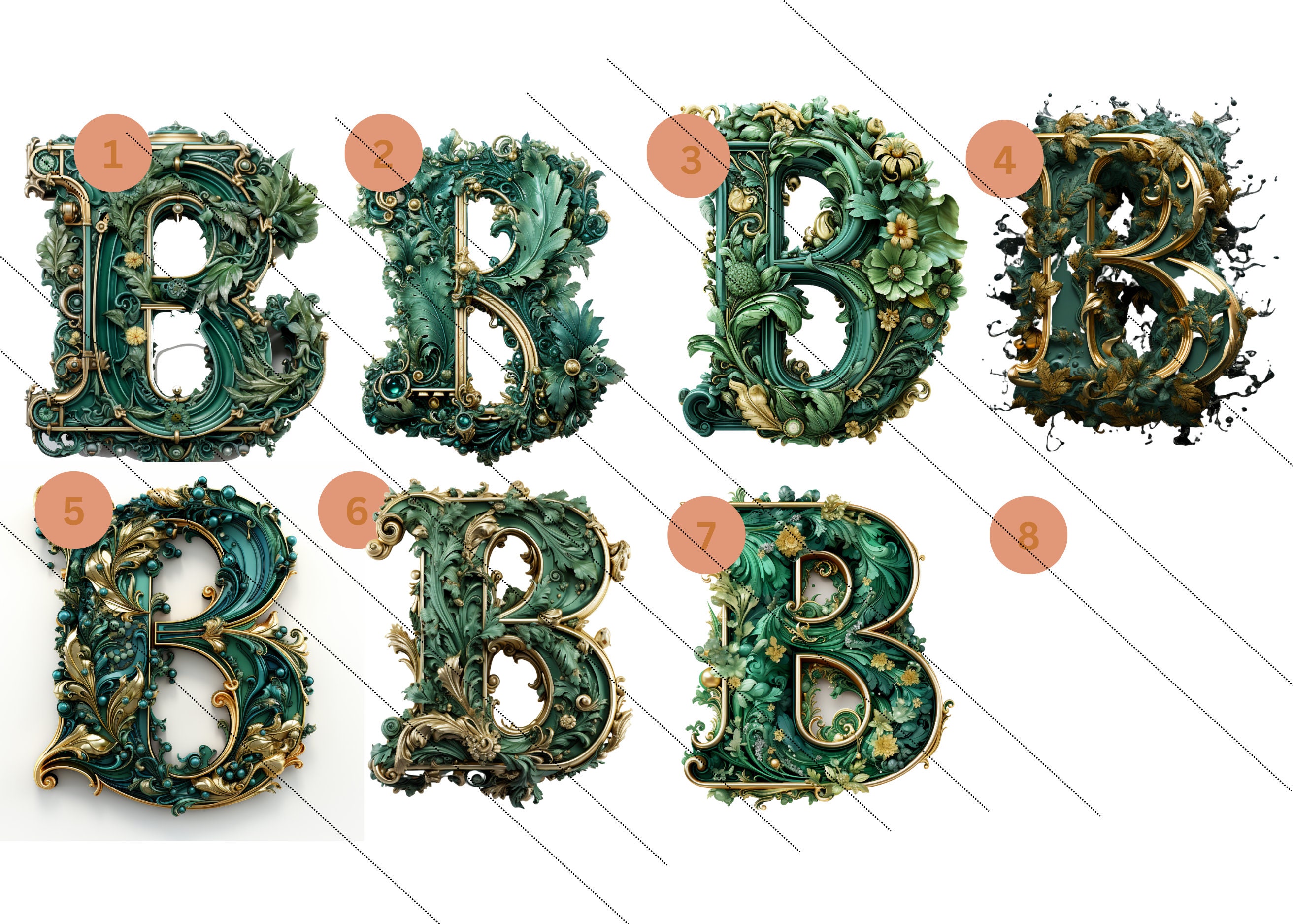 Gold Metallic Printable Alphabet Letter B Commercial Use Fonts Monogram ...