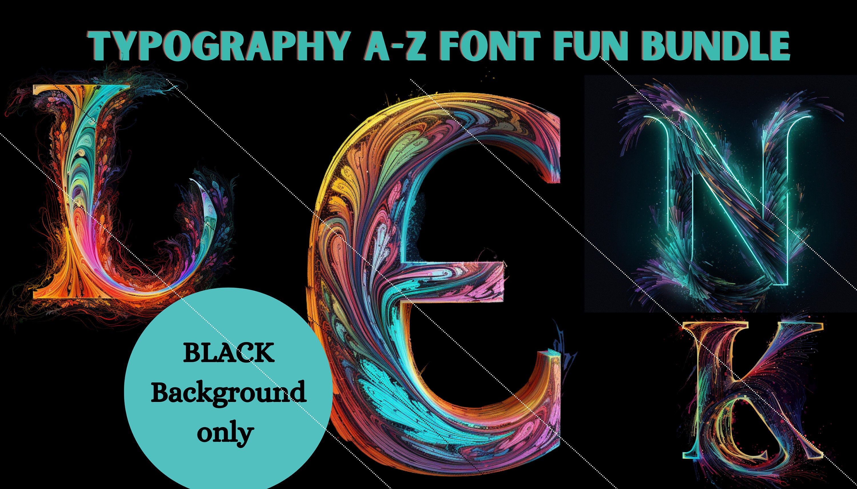 Alphabet Neuron Png, 26 Floral Letters Clipart, Digital Print, Digital ...