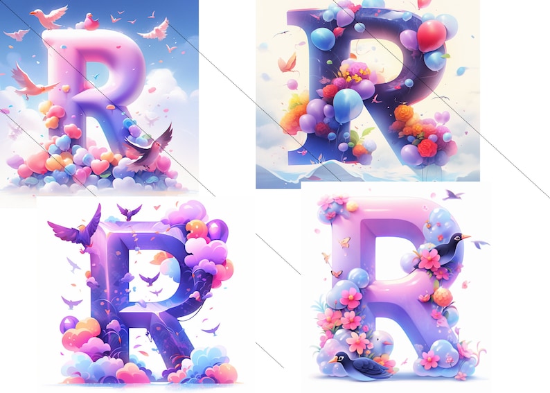 Alphabet R Balloon Png, Letters R Clipart, Digital Print,bday ...