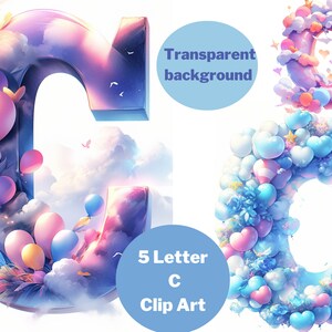 Alphabet C Balloon Png, Letters A Clipart, Digital Print,bday ...