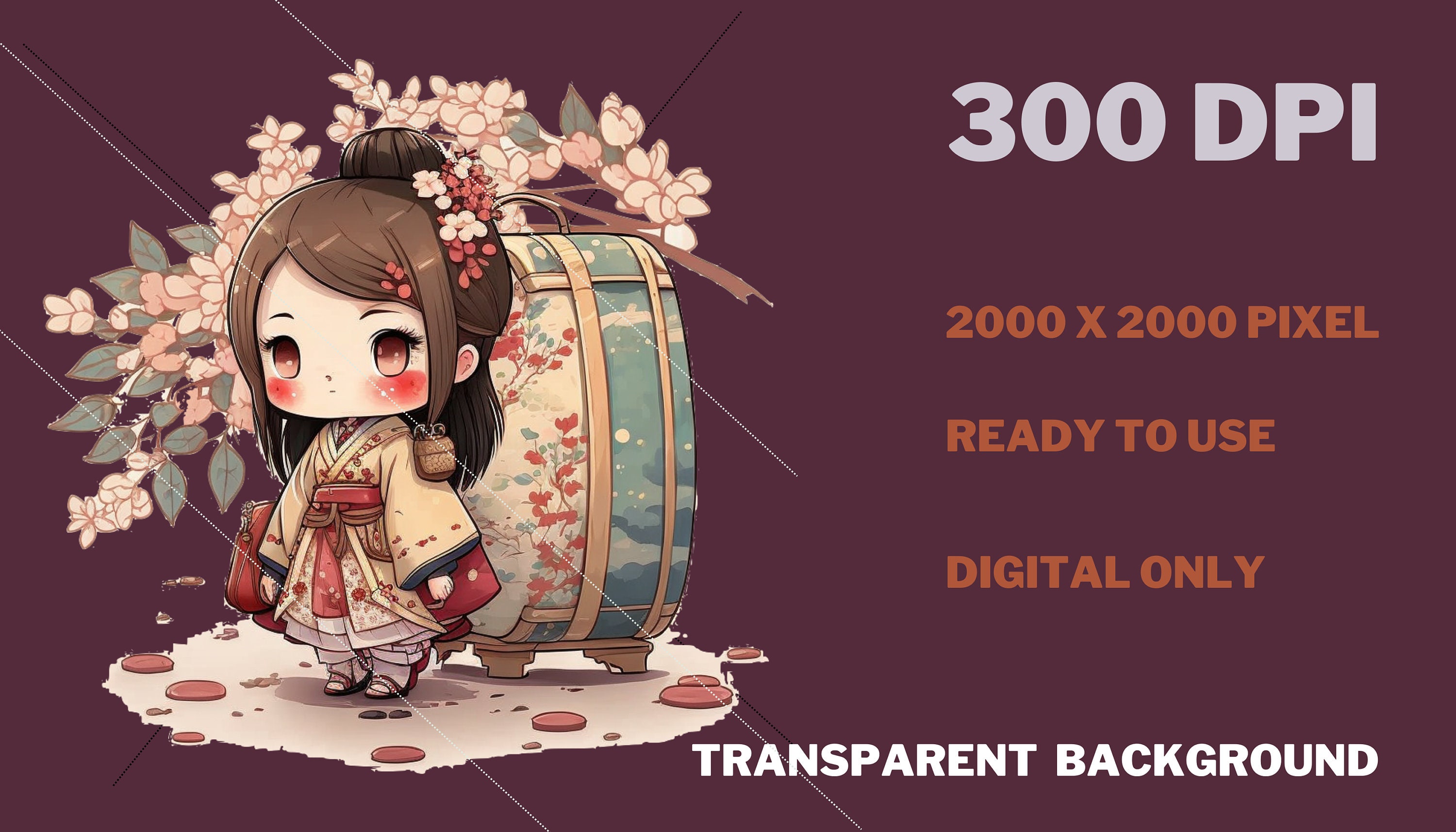 Chinese Girl Chibi Clipart Cute Classic Chibi Girl Vintage - Etsy