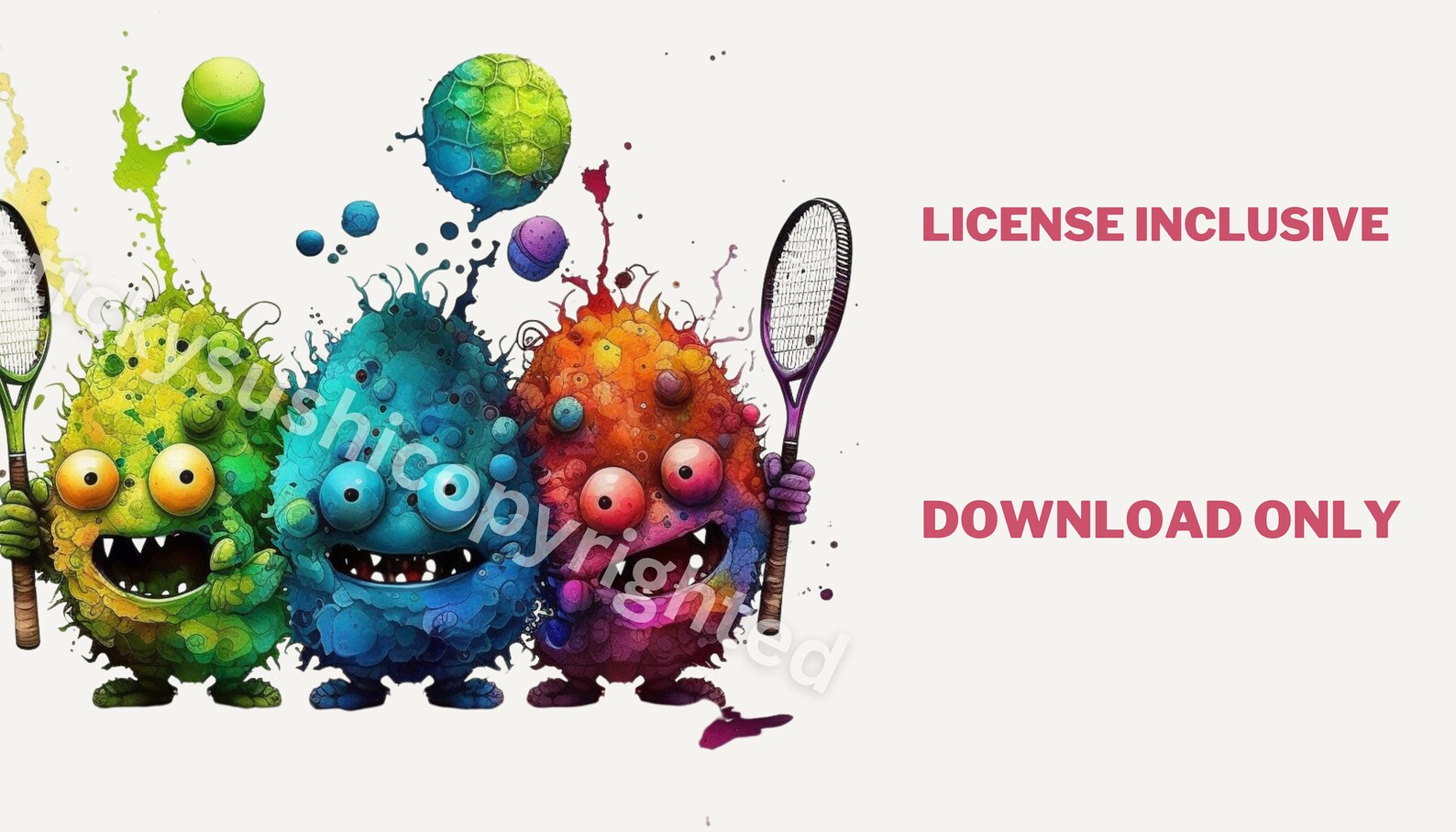 Cute Monster Watercolor Clipart Part 2 - 18 PNG - Digital Paper Craft ...