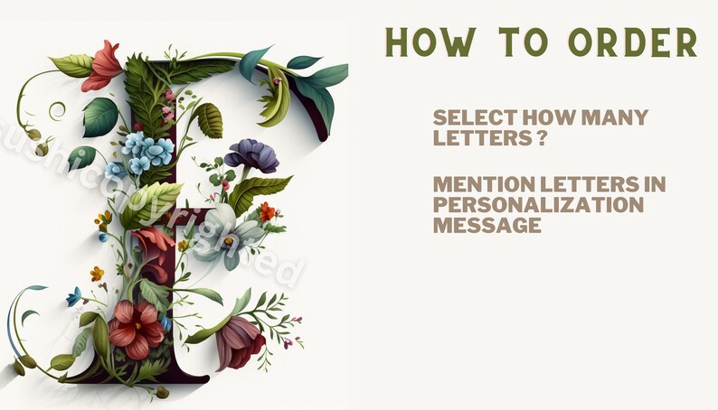 Alphabet Watercolor Png, 26 Floral Letters Clipart, Digital Print ...