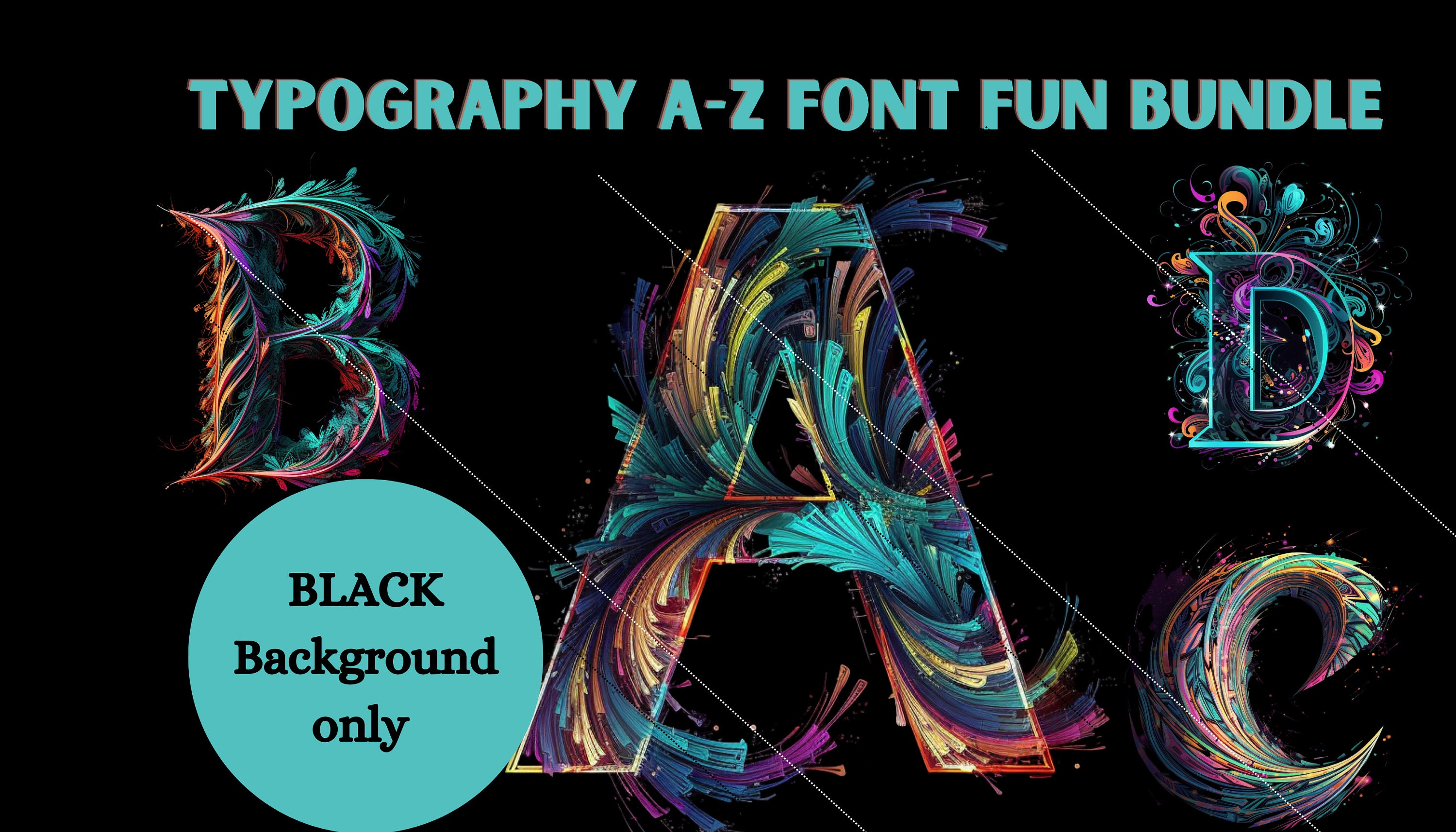 Alphabet Neuron Png, 26 Floral Letters Clipart, Digital Print, Digital ...