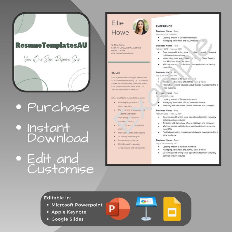 Modern Resume(rose) Template - CV Template - 4 Page - Simple ...