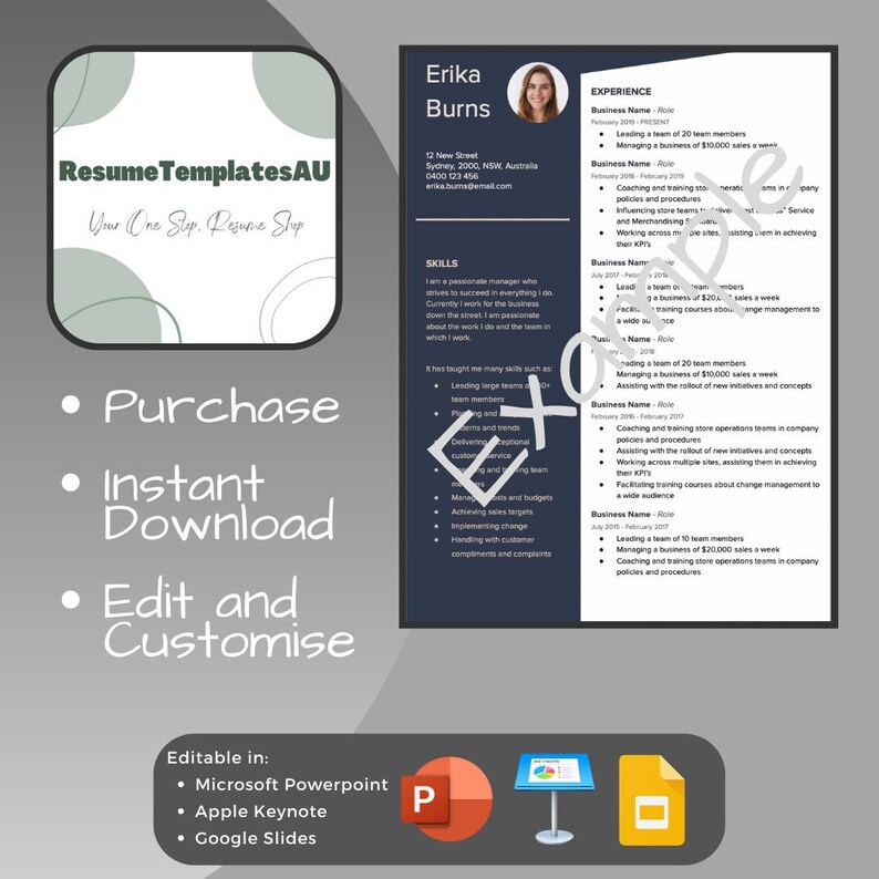 Modern Resume Template - CV Template - 4 Page - Modern/professional ...