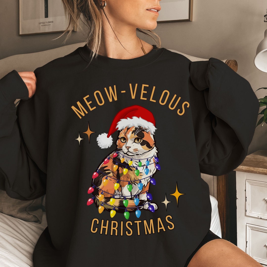 Calico Cat Christmas Sweatshirt, Calico Cat Lover Gift, Funny Calico ...