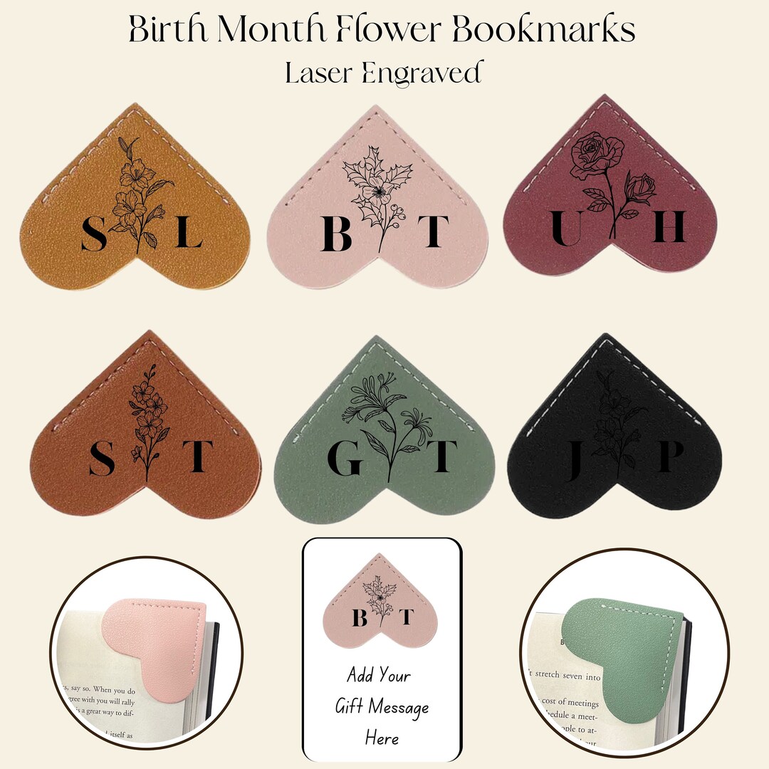 Custom Birth Flower Corner Bookmark Gift for Bestfriend Personalized ...
