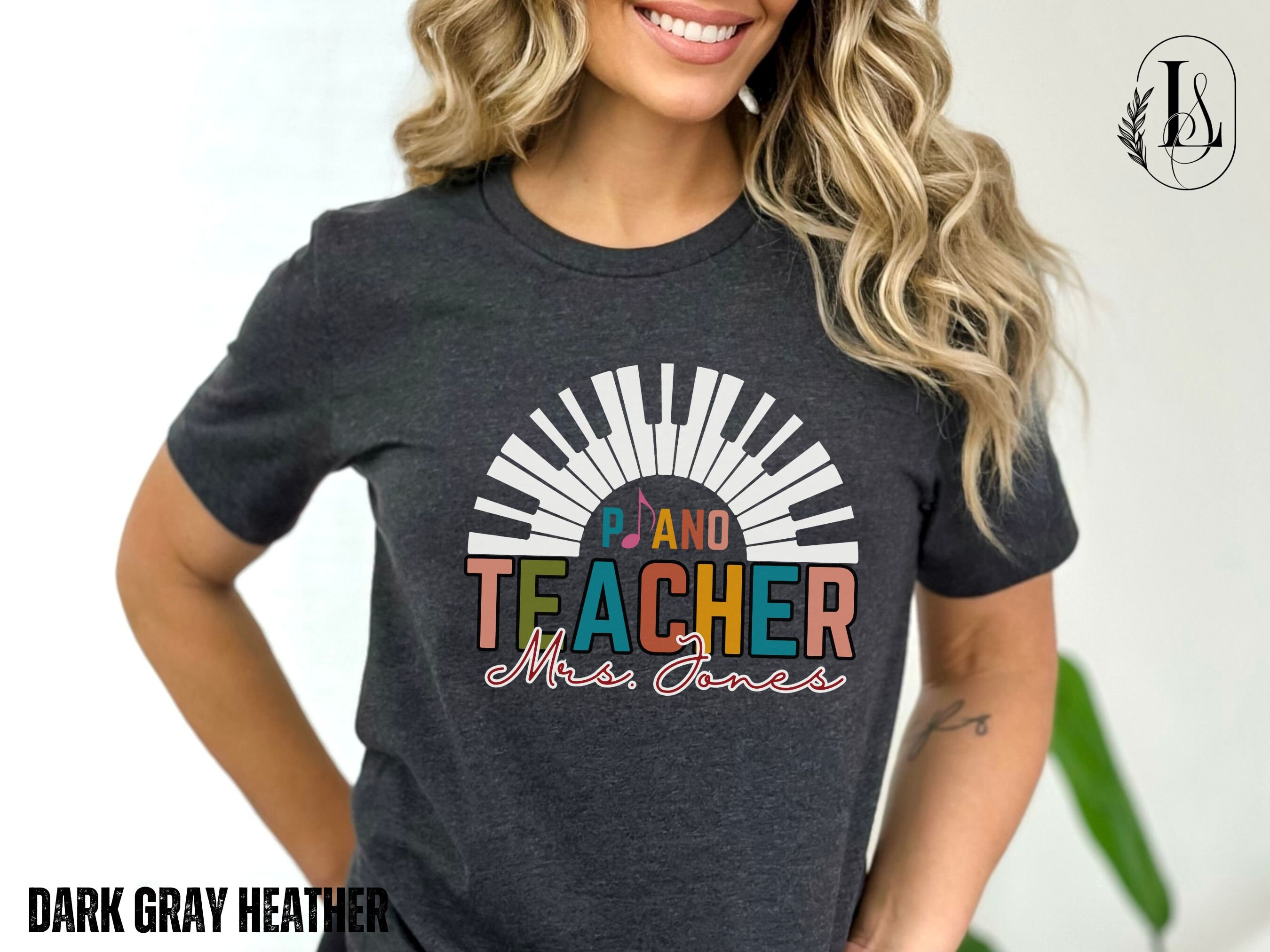 Custom Piano Teacher Shirt, Personalized Gift for Piano Teacher, Name ...