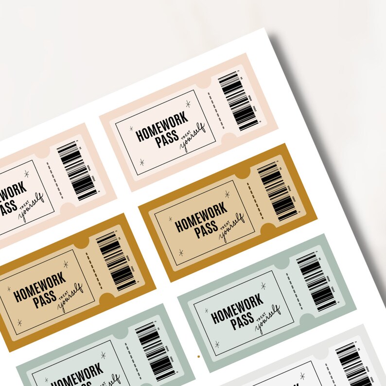 Printable Classroom Reward Coupons Homework Pass Coupons Extra Credit ...