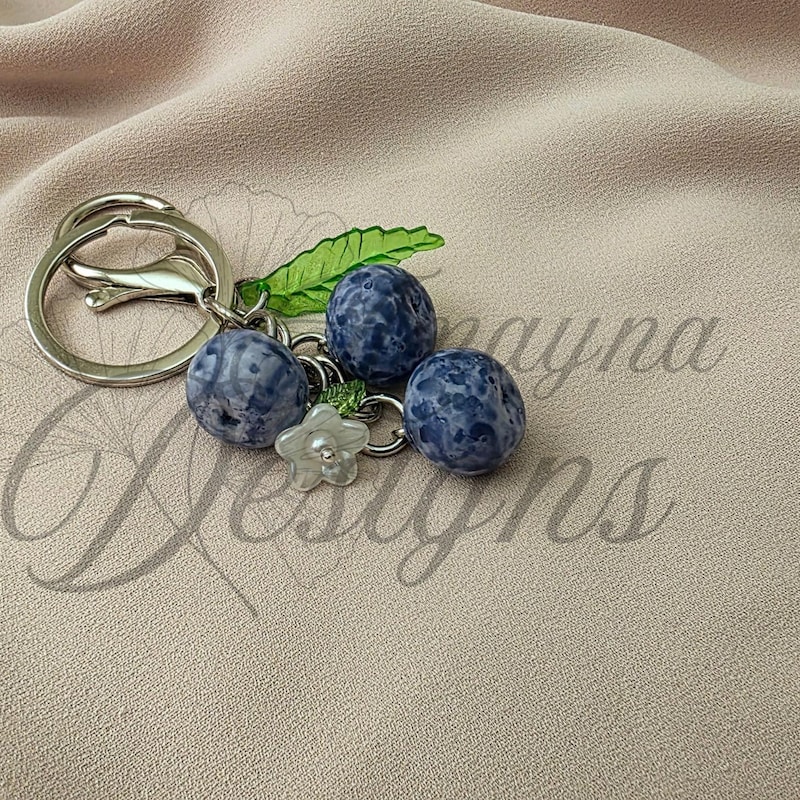 Kawaii Blueberry Keychain - Etsy