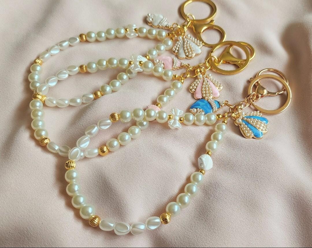 Pearl Keychain: Ocean Conch Shell Charm, Beach Key Holder - Etsy