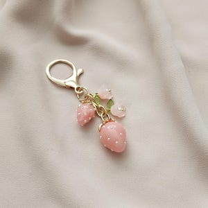 Strawberry Keychain/fruit Charms/cute Keychains/womens Accessories ...