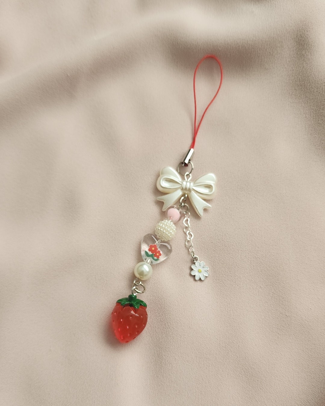 Strawberry Keychain/airpod Charms/cute Keychains/womens Accessories ...