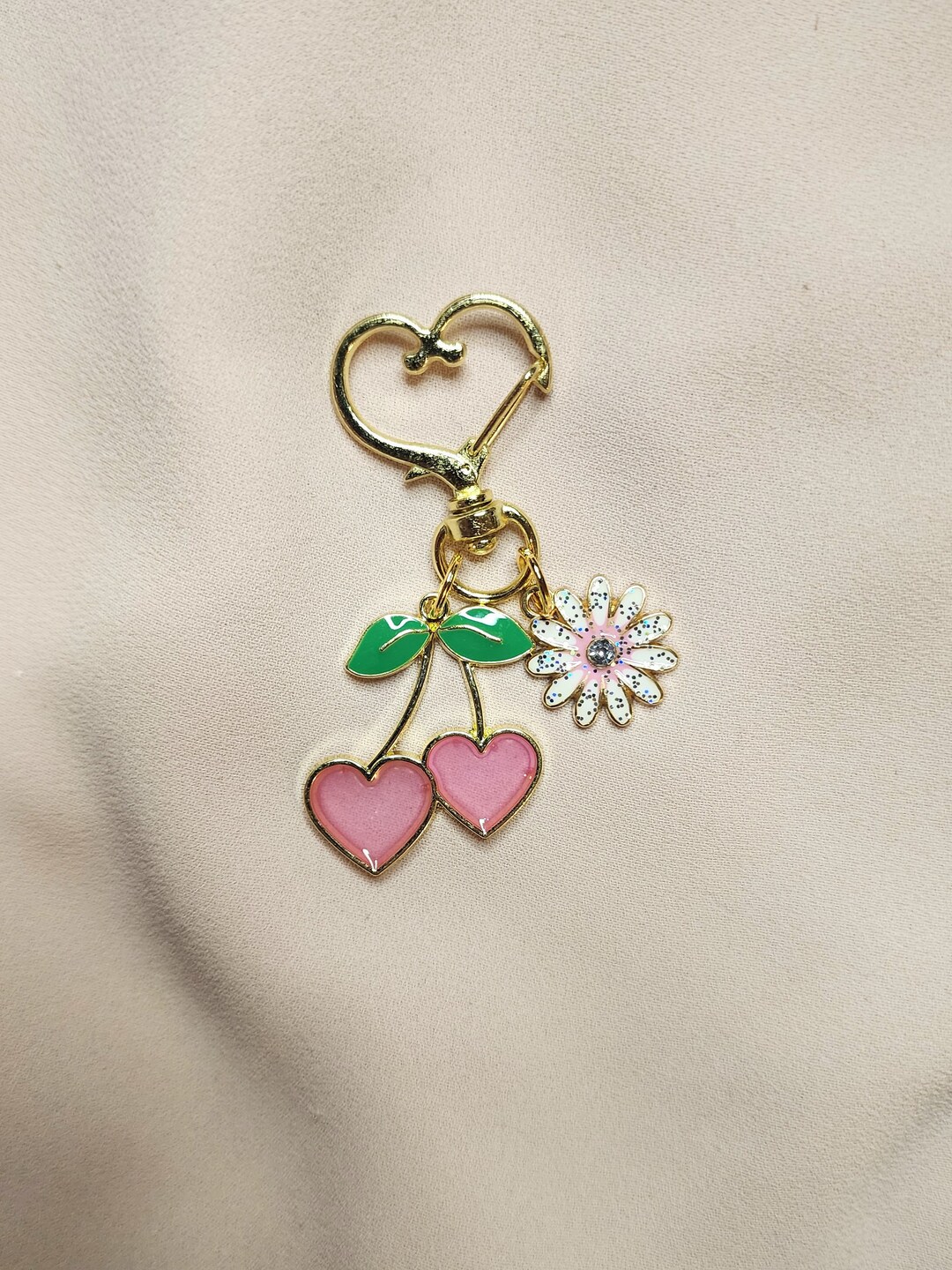 Cherry Keychain/badge Charm/cute Keychains/womens Accessories/cherries ...
