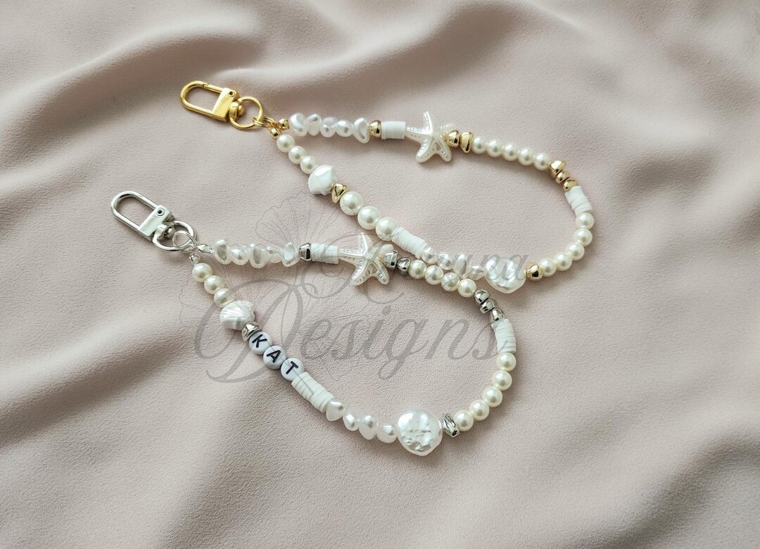 Pearl Keychain: Ocean Charm Wristlet, Beach Mermaid Gift - Etsy