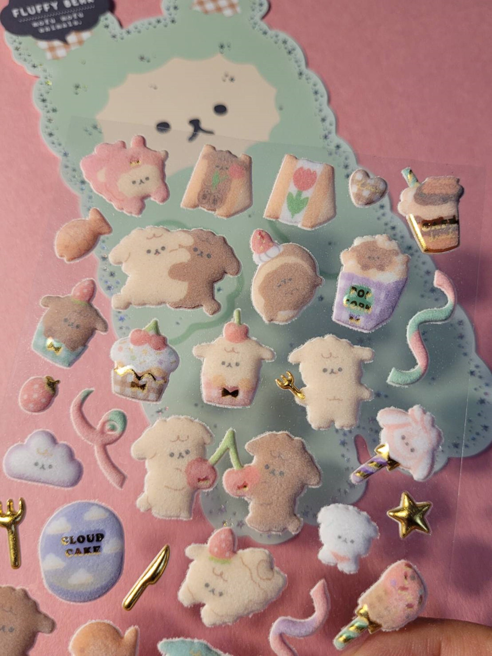 3D Fluffy Bear Rabbit Puppy Unico Stickers / Kawaii Deco Stickers for ...