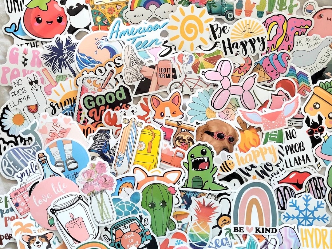 25-300pcs Cute Aesthetic Vinyl Stickers / 100% Waterproof Stickers ...