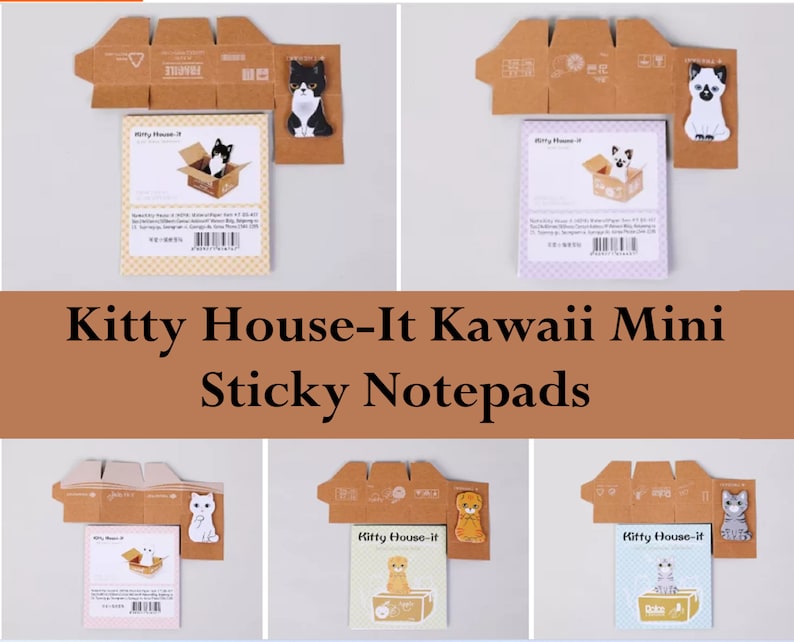 Mini Kitty House-it Sticky Notes / Origami Folding Cat Box / Mini ...